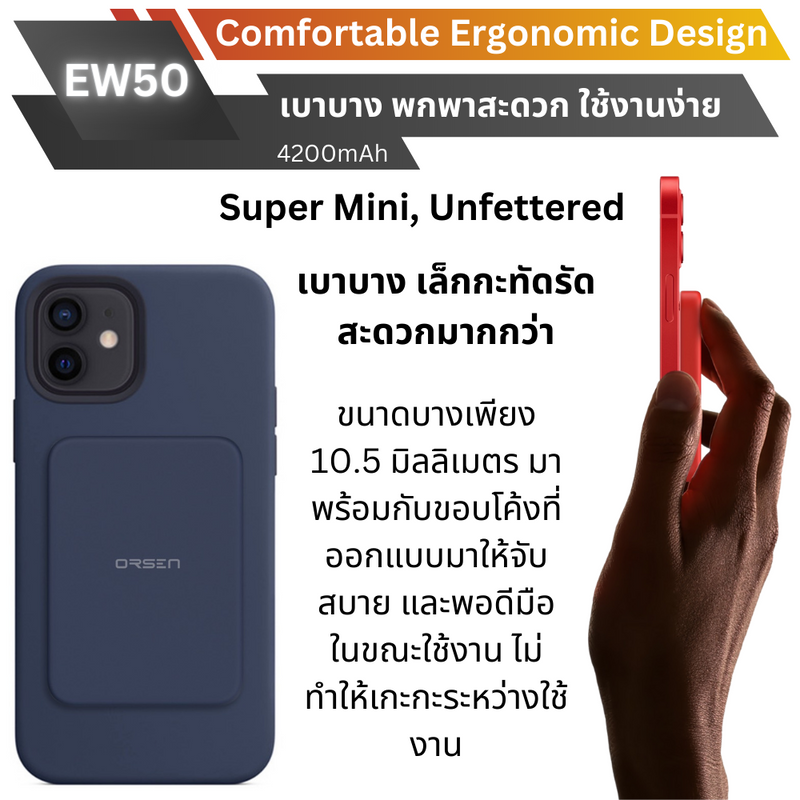 ใหม่ Eloop MagSafe! EW50 Magnetic Powerbank 4200mAh ส่งฟรี – EloopThailand
